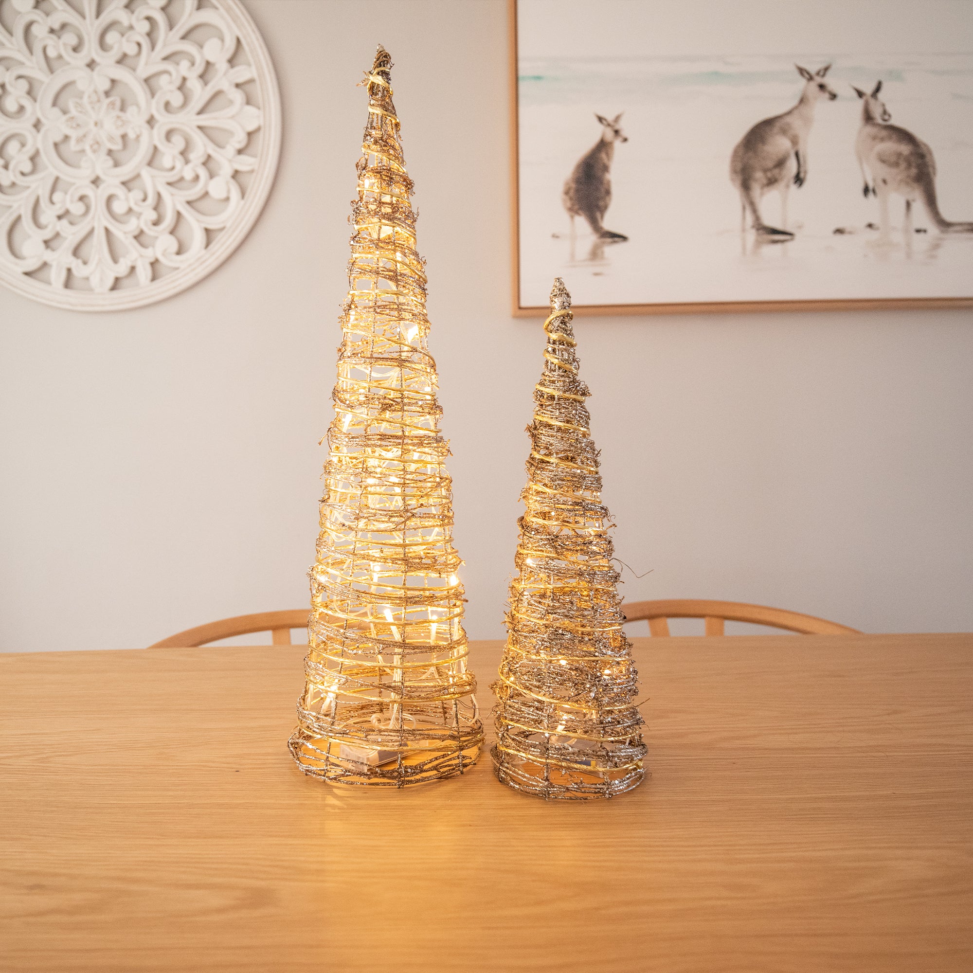 Gold Light Christmas Tree | Table Decor | Christmas Decor By Boho Abode ...