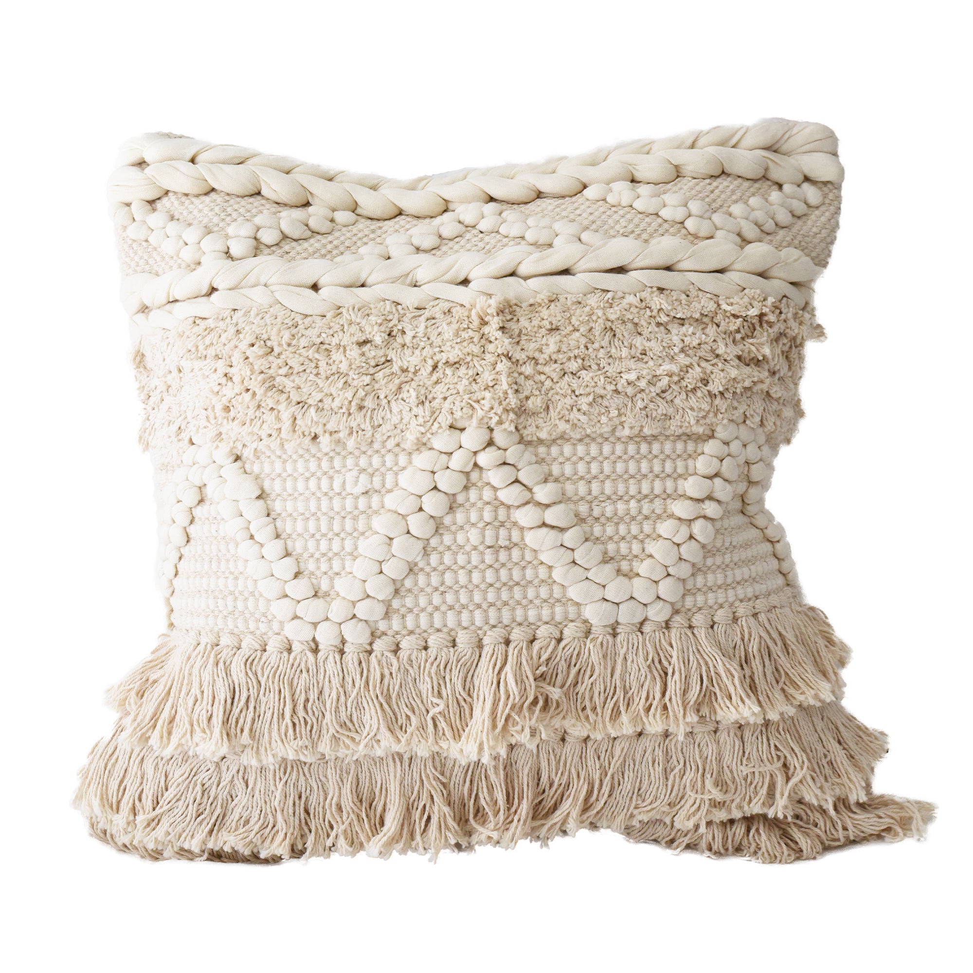 Aurora Boho Cushion | Natural Ivory | Coastal, Hamptons & Boho Cushion ...