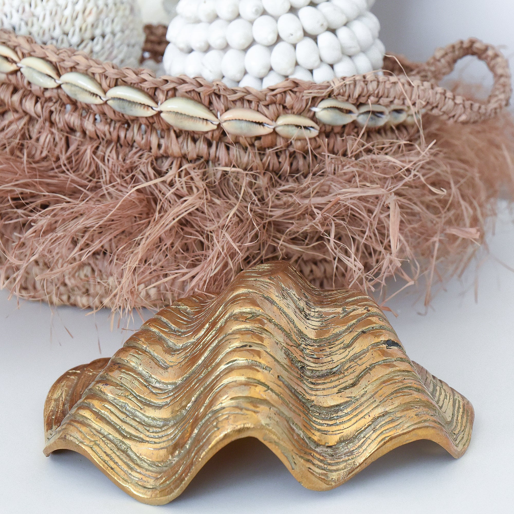 Brass Clam Statue Coastal Decor & Boho Home Decor – BohoAbodeOnline